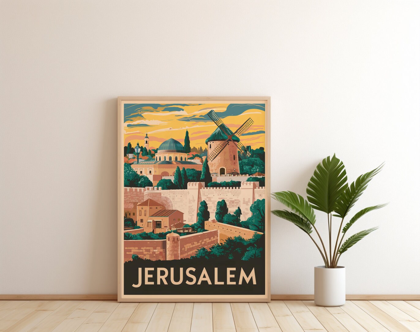 Jerusalem Travel Poster Digital Download, Retro Style Israel Travel ...