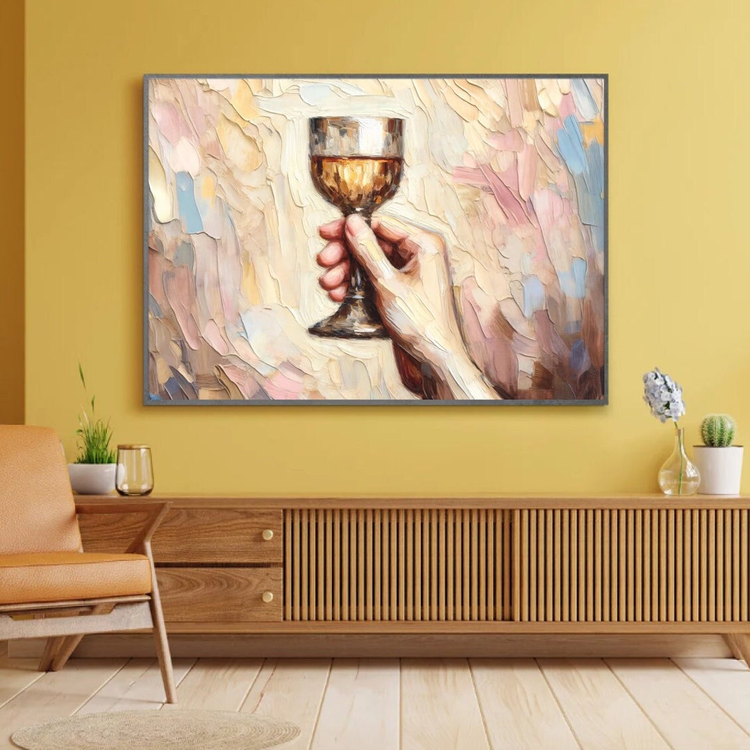 Kiddush Cup Painting Digital Download, Judaica Wall Art Home Decor ...