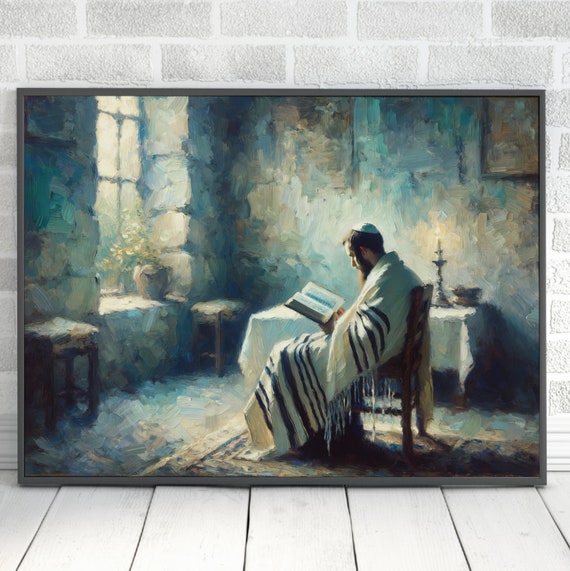 Jewish Man Praying Painting At Prayer | Ira Moskowitz | RoGallery