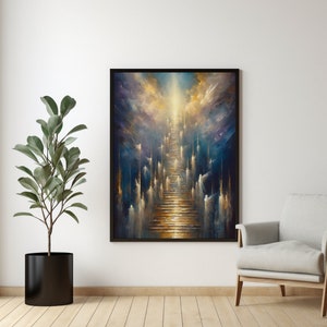 Jacob Ladder Oil Painting Digital Download, Jacobs Dream Biblical Art ...