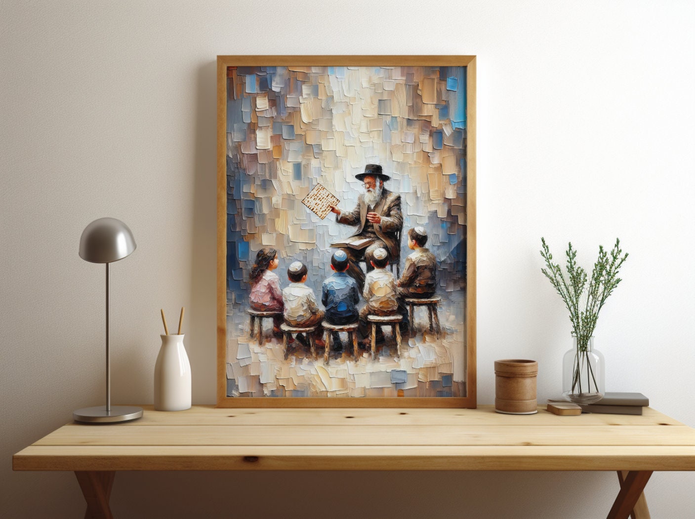 Telling Passover Story Painting Digital Download Pesach Jewish Wall Art ...