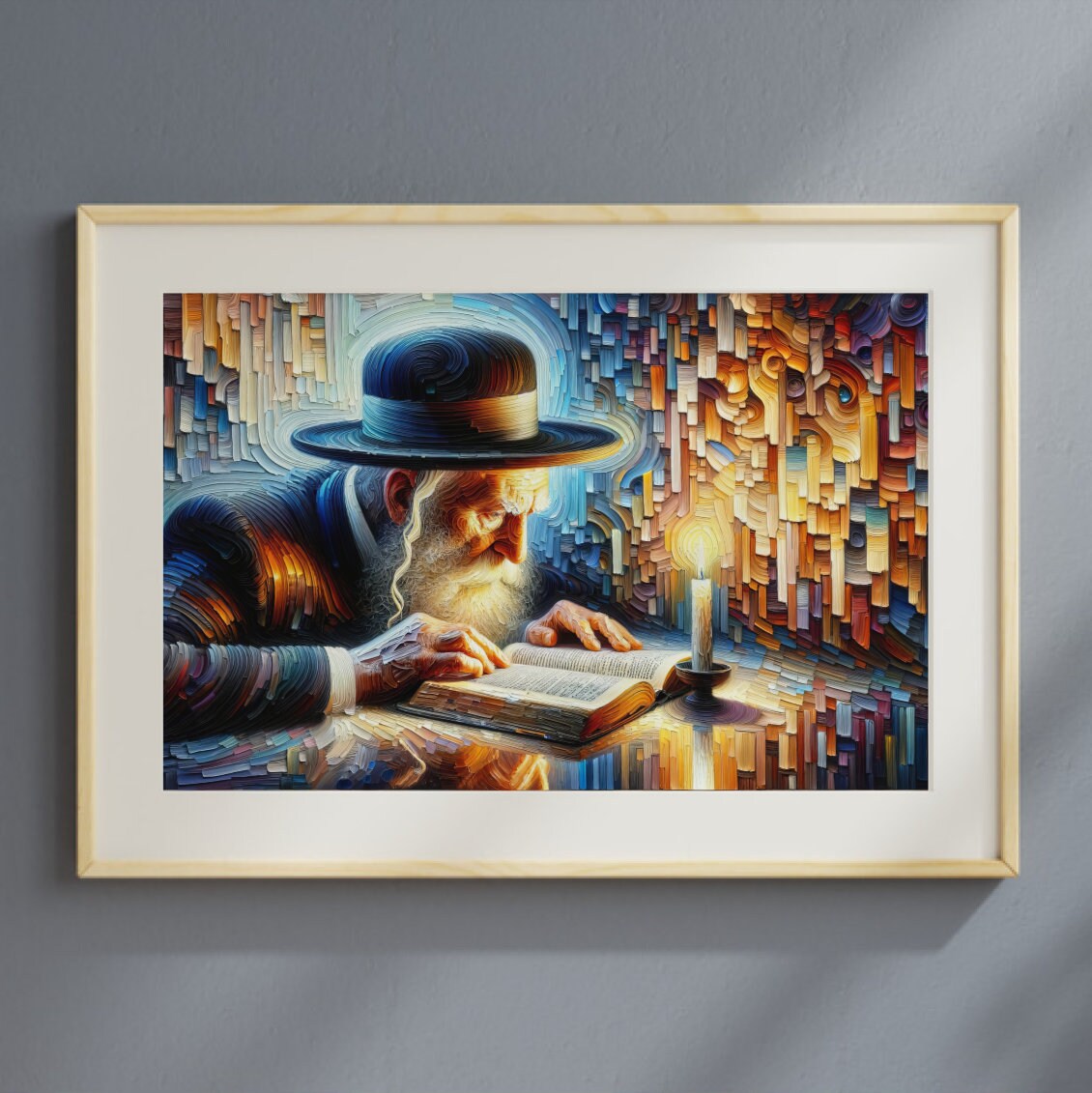 Modern Judaica Painting Digital Download Rabbi Torah Learning Print ...