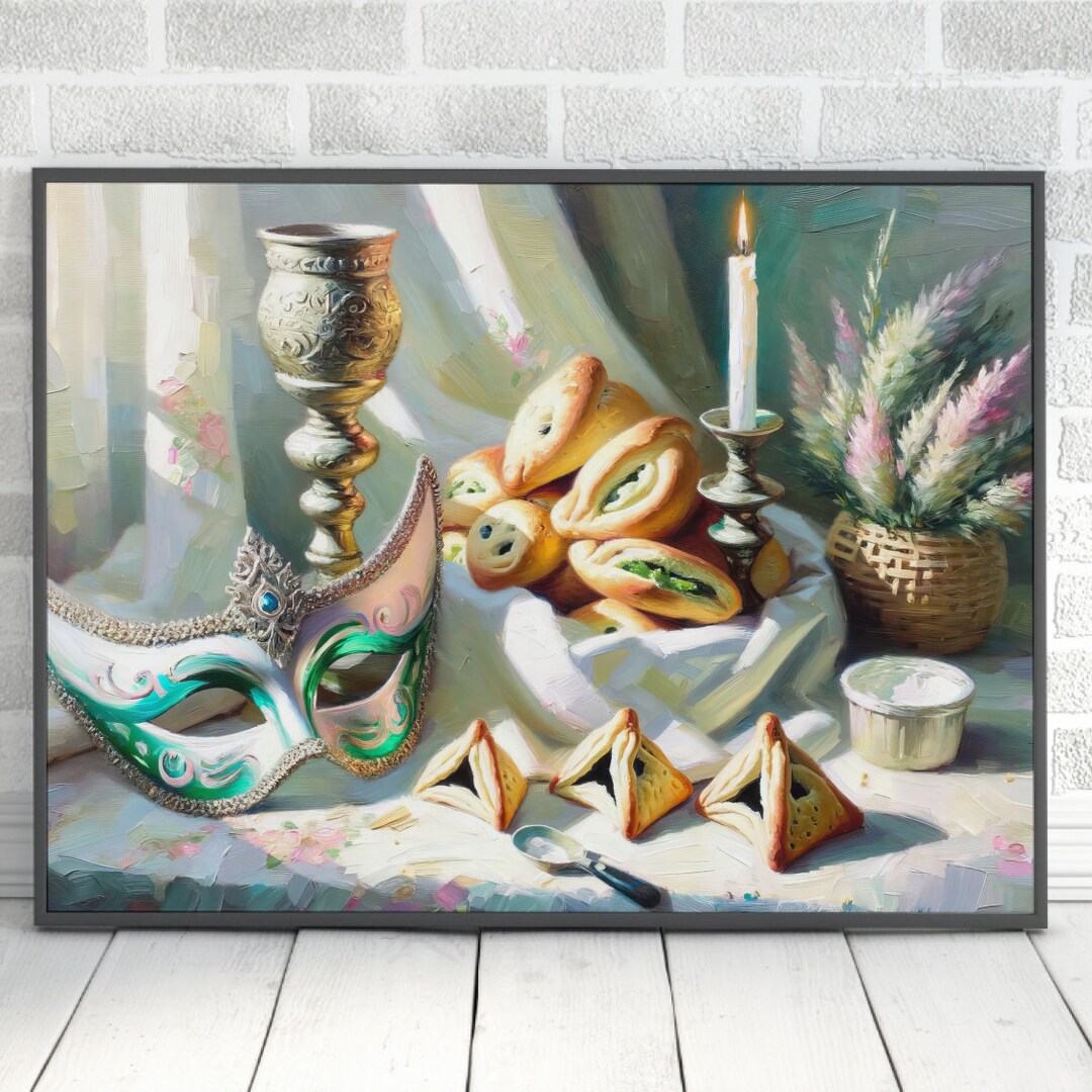 Judaica Purim Painting Digital Download Jewish Holiday Print Purim Wall ...