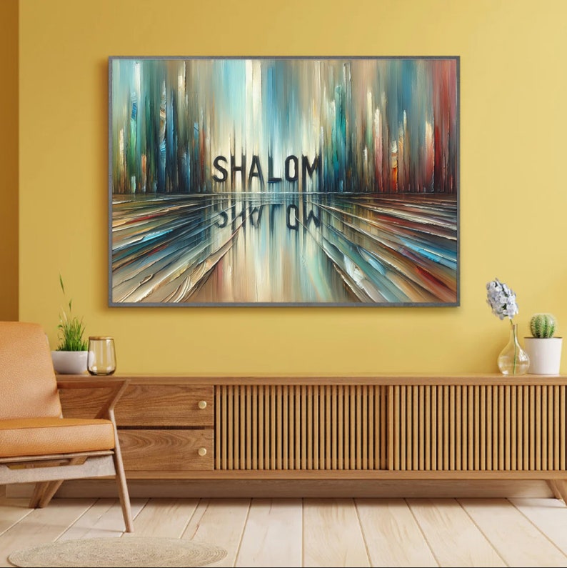 Shalom Painting Digital Download Judaica Wall Art Home Decor Abstract ...
