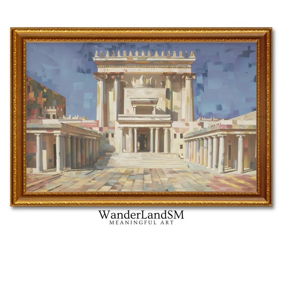 Beit Hamikdash Painting Digital Download, Modern Jewish Artwork ...
