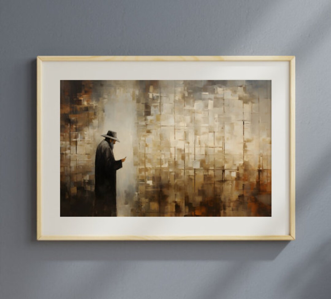 Rabbi Painting Rav Praying Wall Art Jewish Master Printable - Etsy
