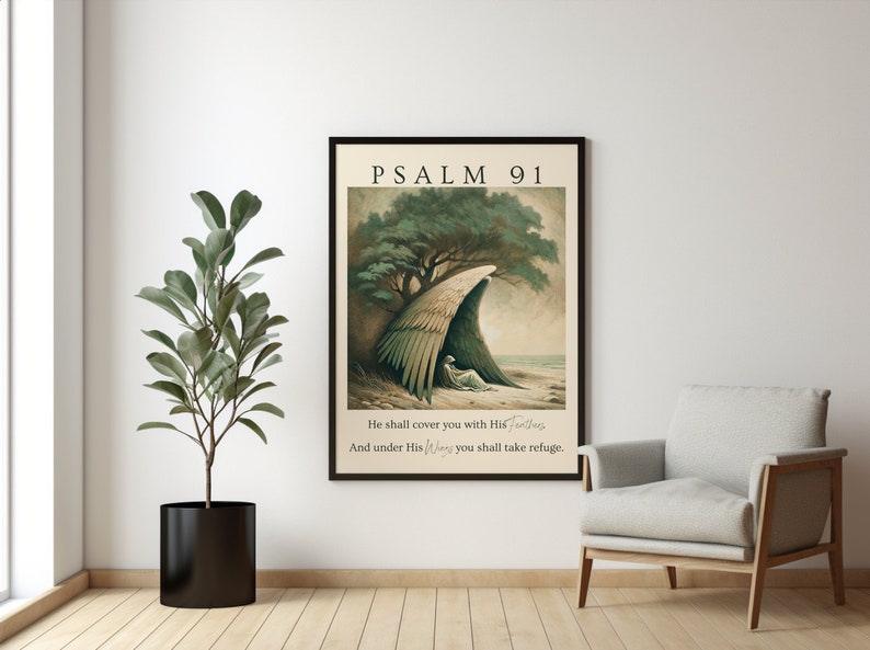 Psalm 91 Wall Art Digital Print, Bible Verse Wall Art Scripture Print ...