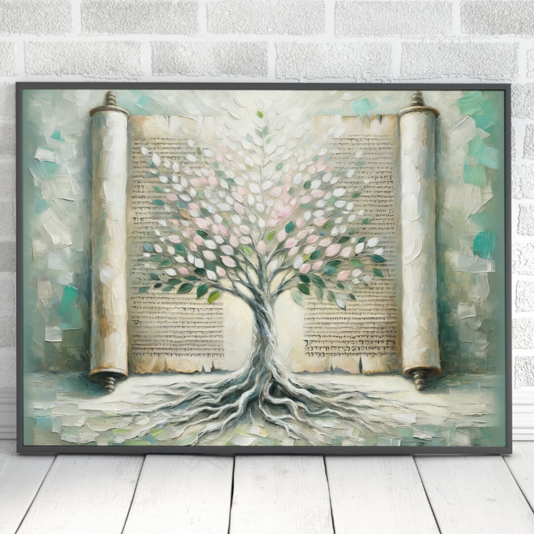 Judaica Tree Painting Digital Download, Jewish Tree of Life Print Torah ...