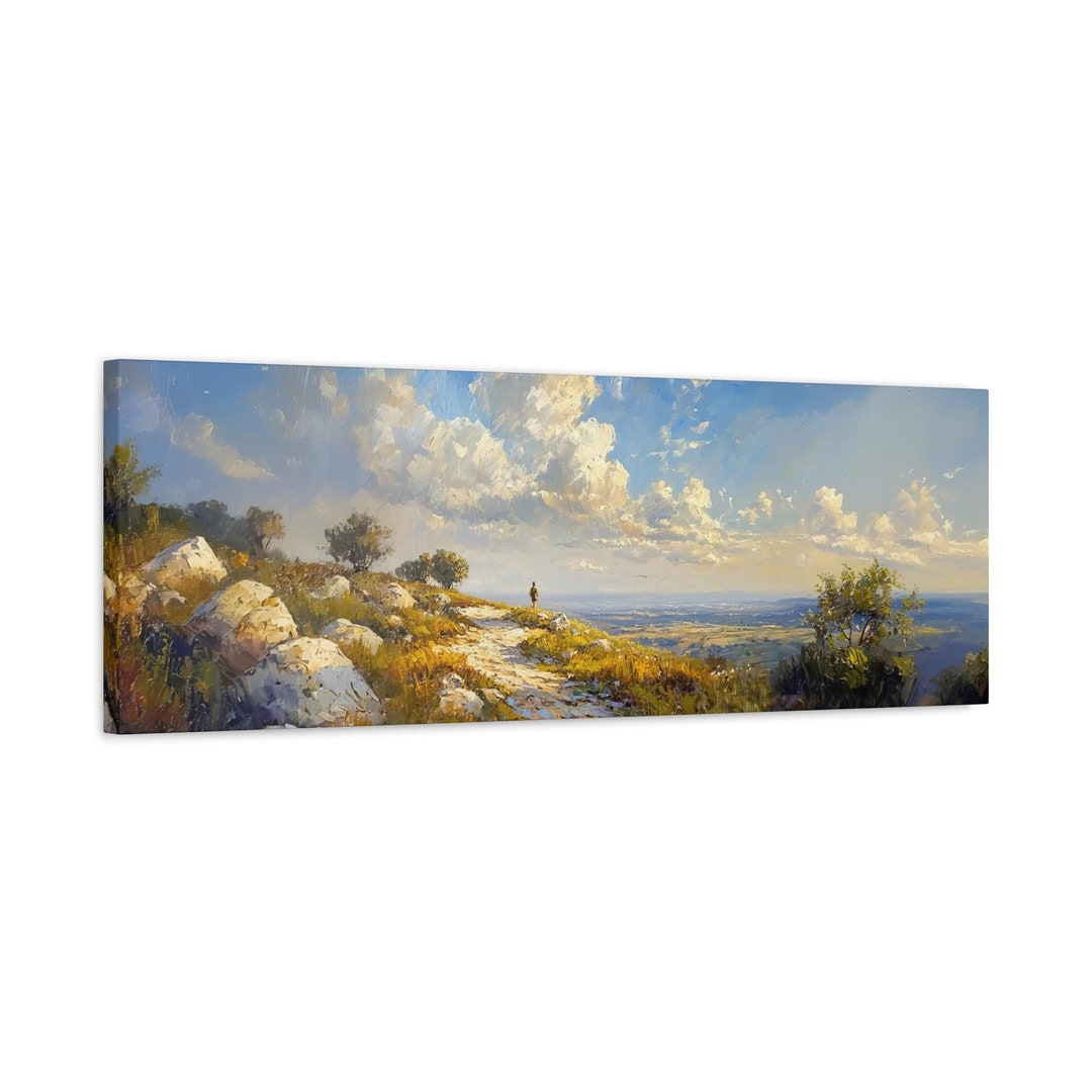 Israel Mountain View Painting Panoramic Canvas Israel Landscape Art ...