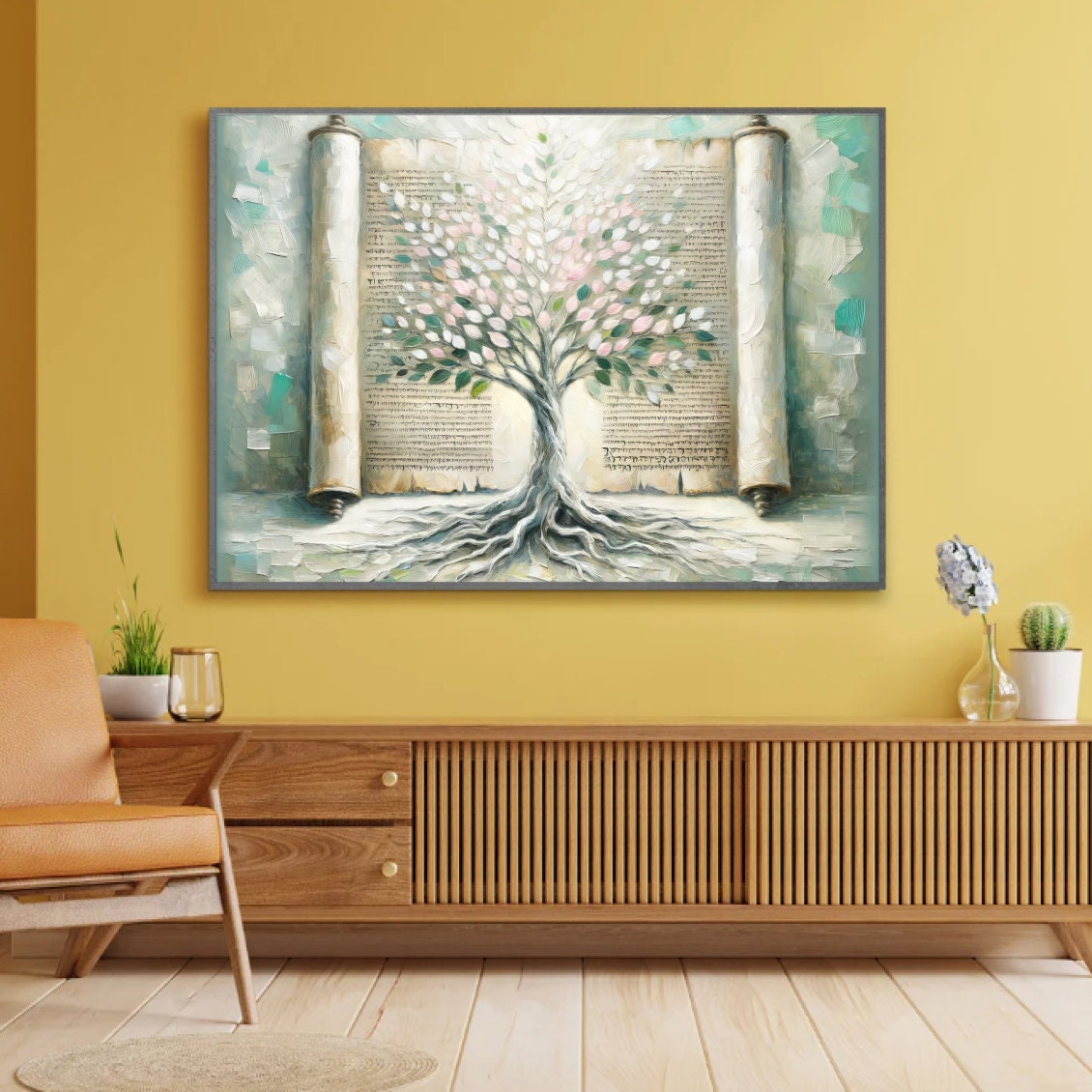 Judaica Tree Painting Digital Download, Jewish Tree of Life Print Torah ...