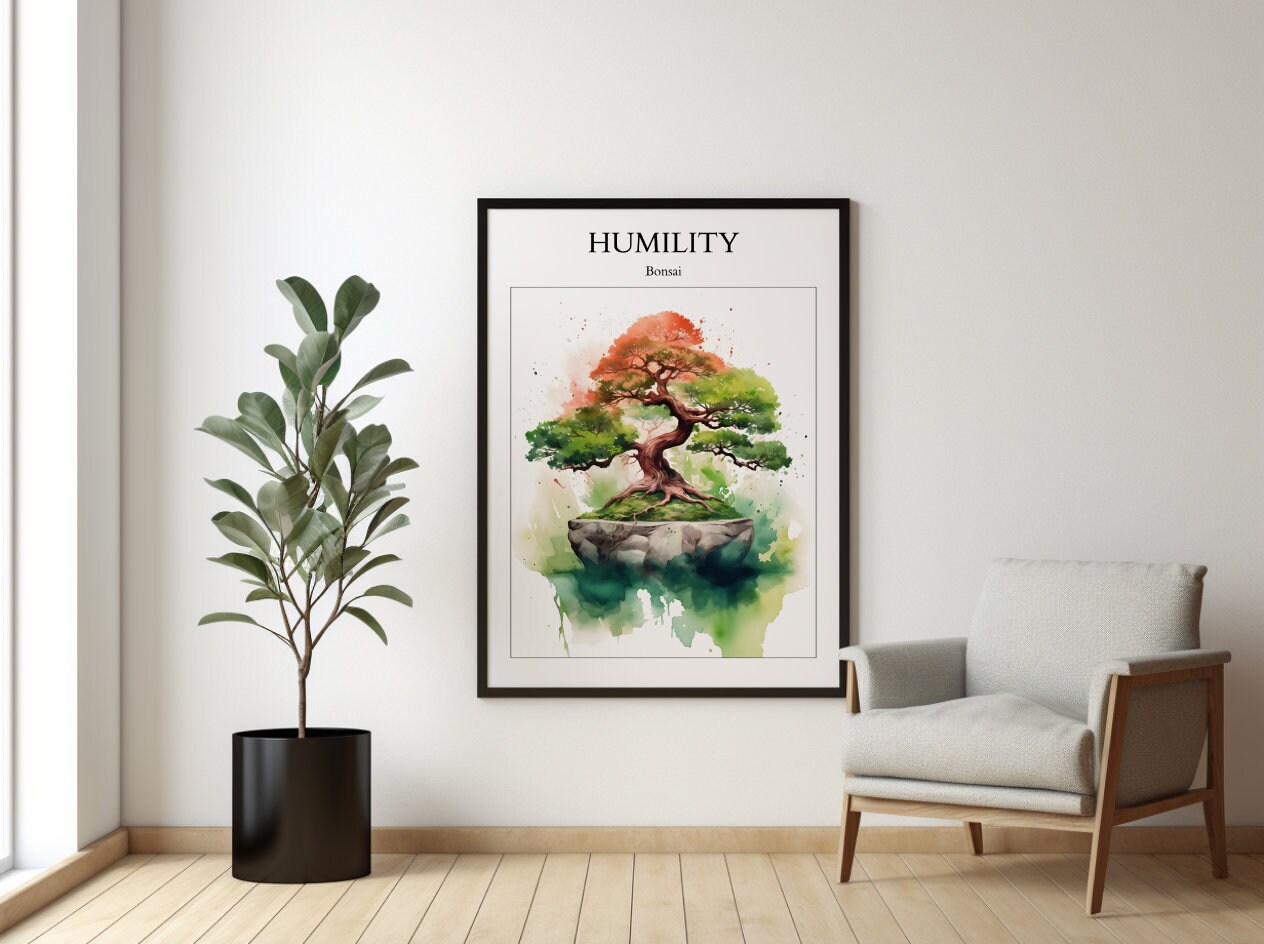 Bonsai Art Humility Inspirational Wall Print Botanical Home - Etsy