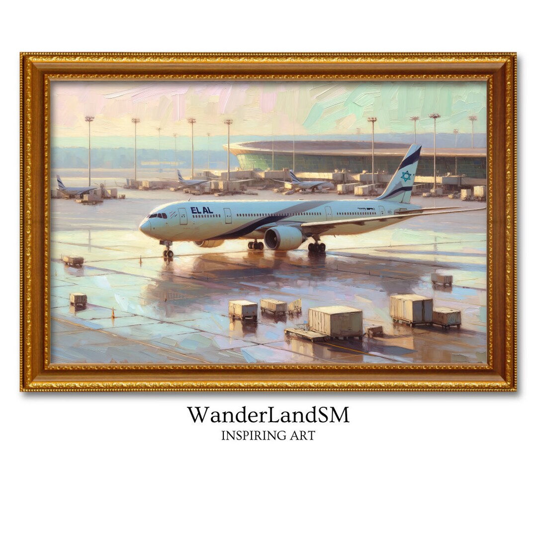 Israel Elal Painting Digital Print Airplane Printable Wall Art Home ...