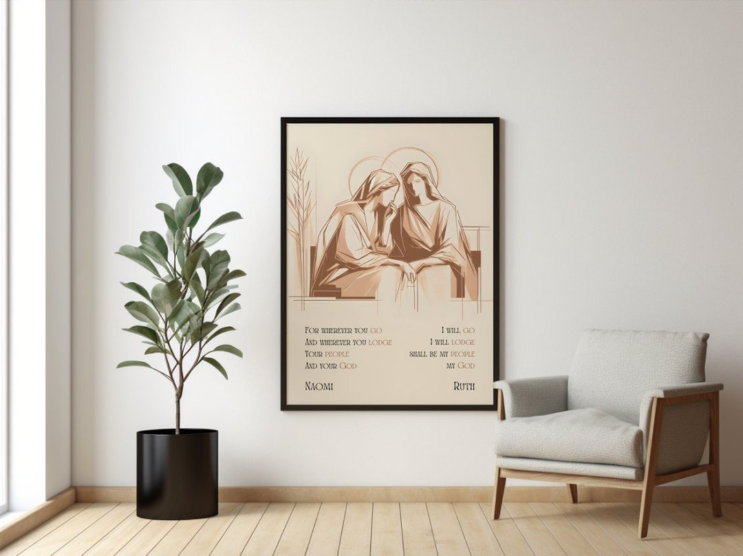 Naomi and Ruth Wall Art Digital, Your People My People Your God My God ...
