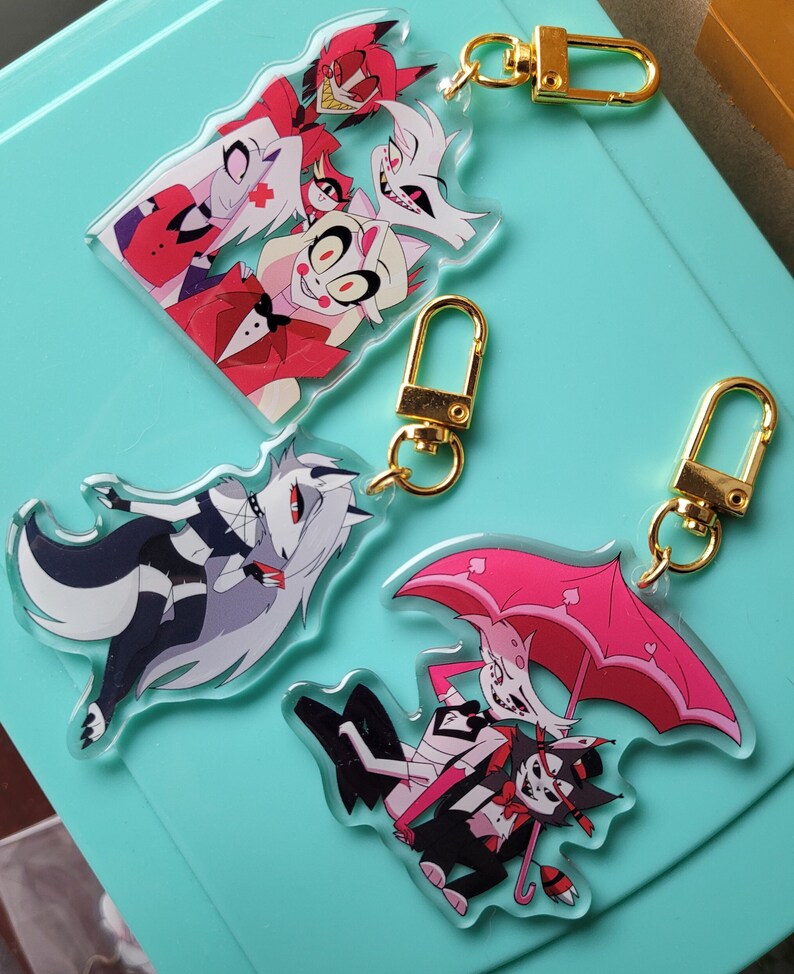 Llaveros Keychain Hazbin hotel Helluva boss Angel dust Husk Allastor ...