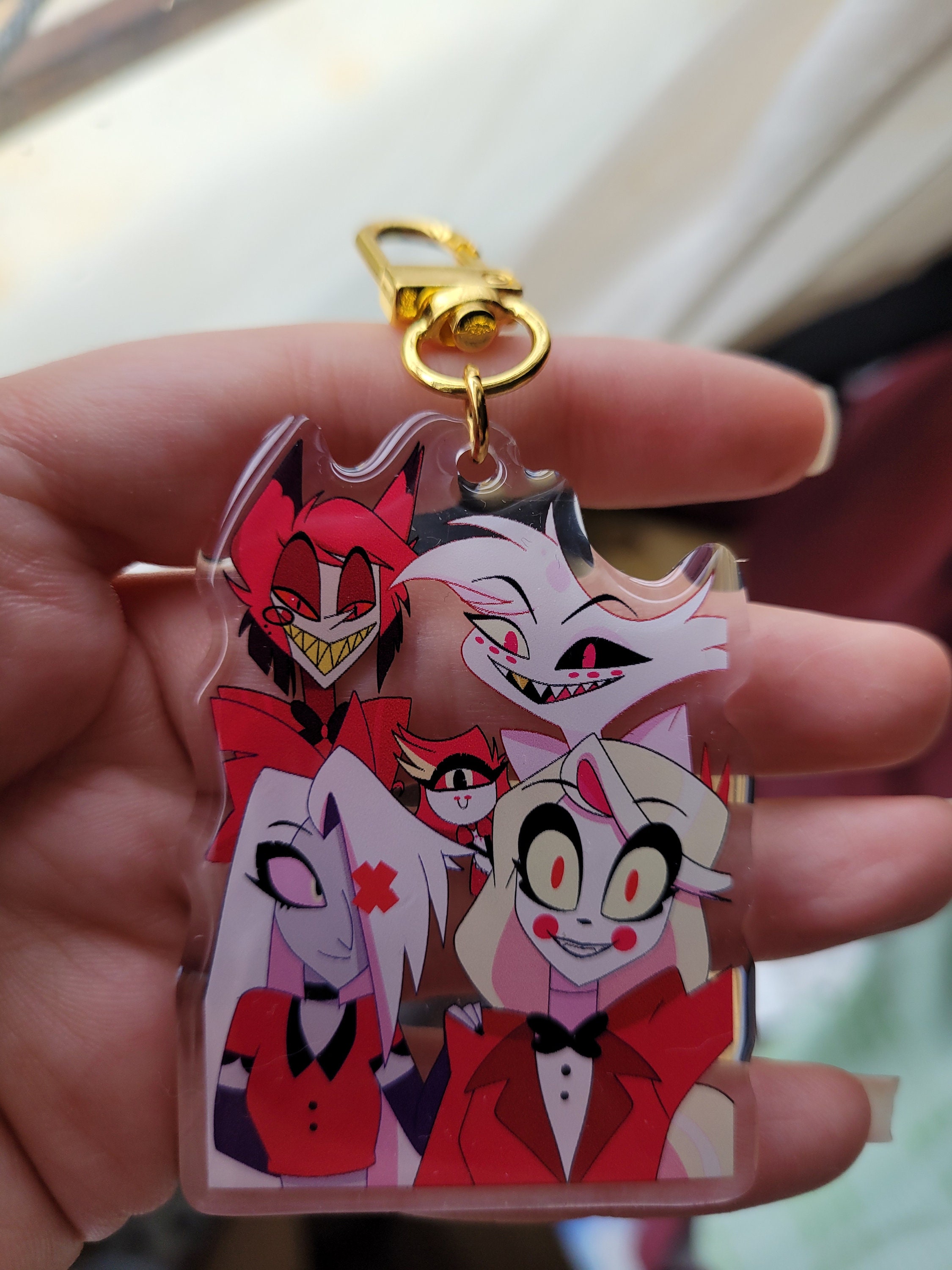 Cute Keychains Hazbin Hotel Helluva Boss Angel Dust Husk Allastor Loona ...
