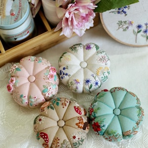 Handmade Embroidered Pumpkin Pin Cushion: Seasonal Sewing Decor - Etsy