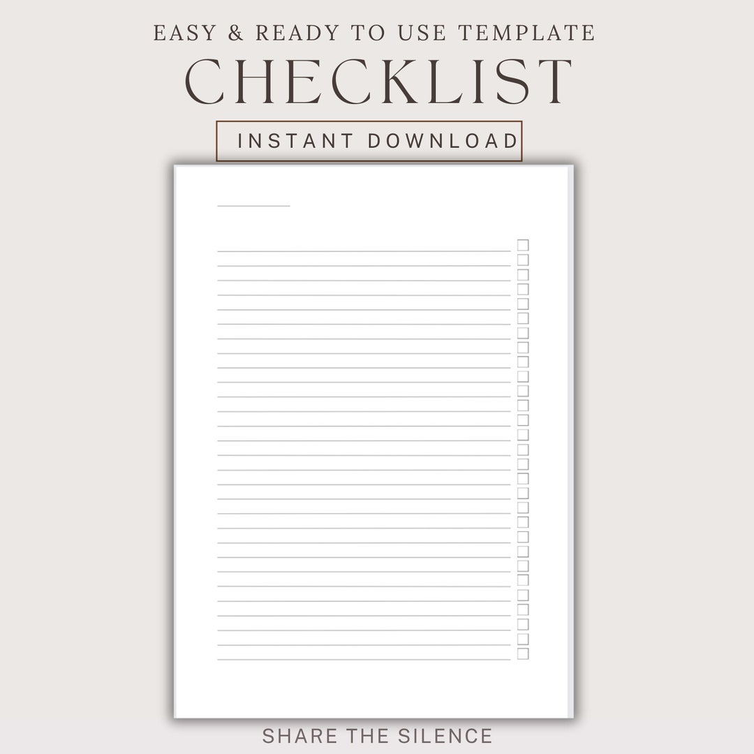 Organisation Checklist Right Side Boxes| Journal Page | Download ...