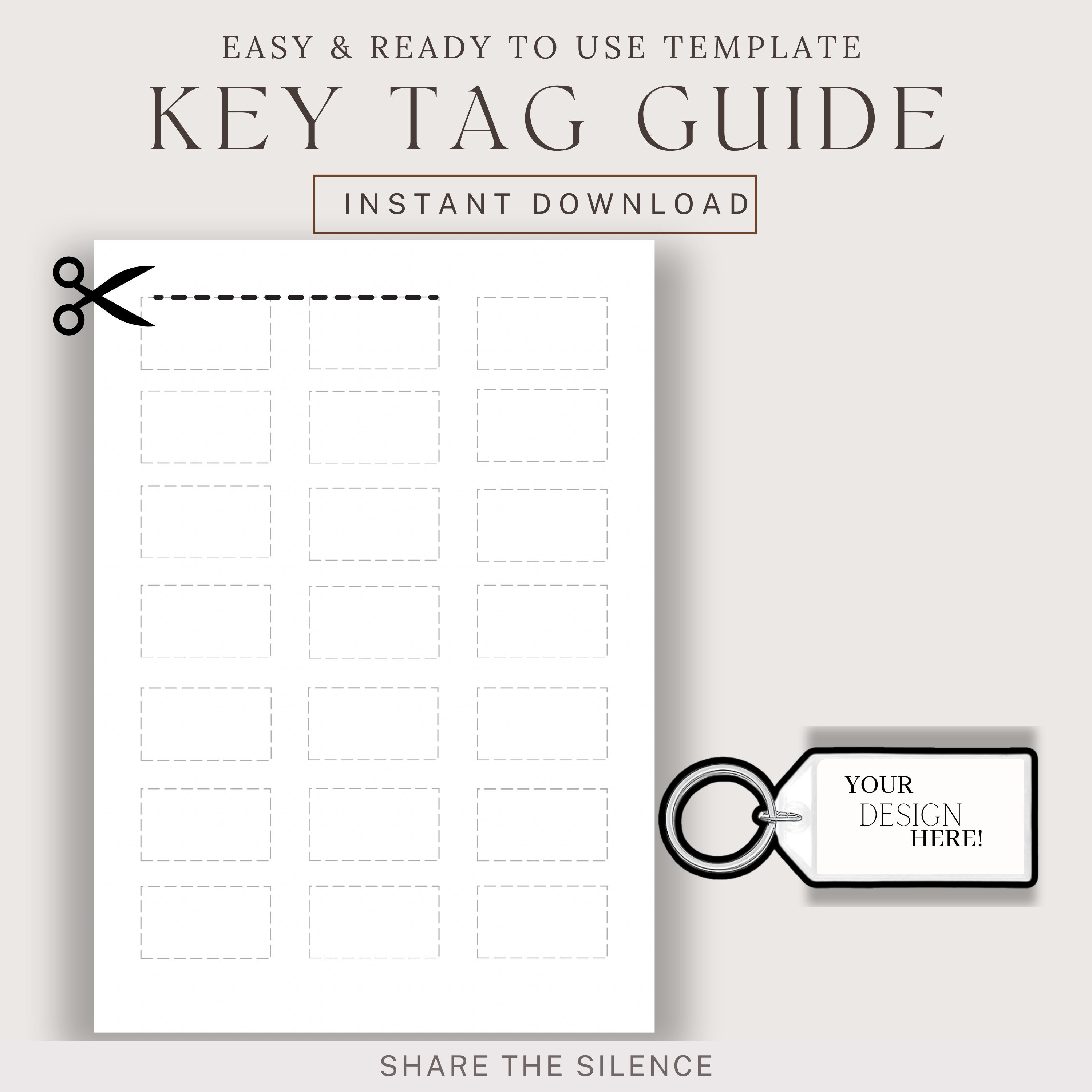 Customisable Key Tag Organisation Template | Download & Print - Etsy