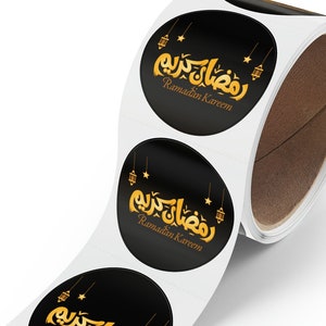 Ramadan Kareem Ramadan Mubarak Round Sticker Label Rolls Pack ...