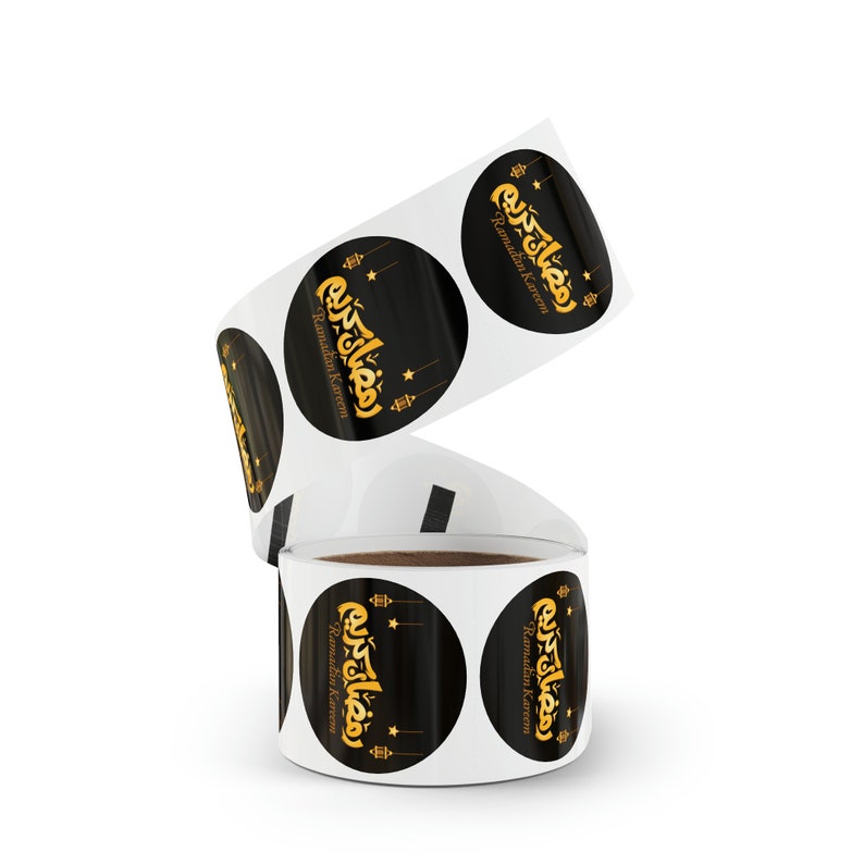 Ramadan Kareem Ramadan Mubarak Round Sticker Label Rolls Pack ...