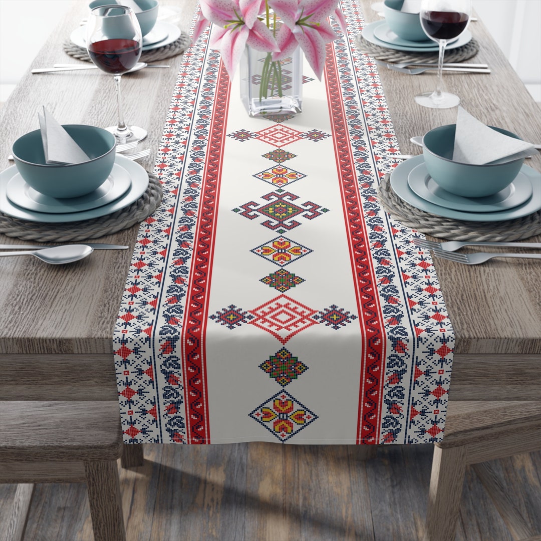 Palestine Tatreez Printed Henna Wedding Table Runner Henna Party Décor ...