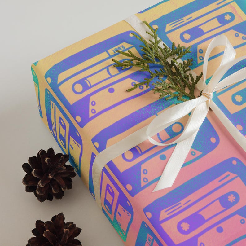 Retro Style, 80s Aesthetic, Wrapping Paper Sheets - Etsy