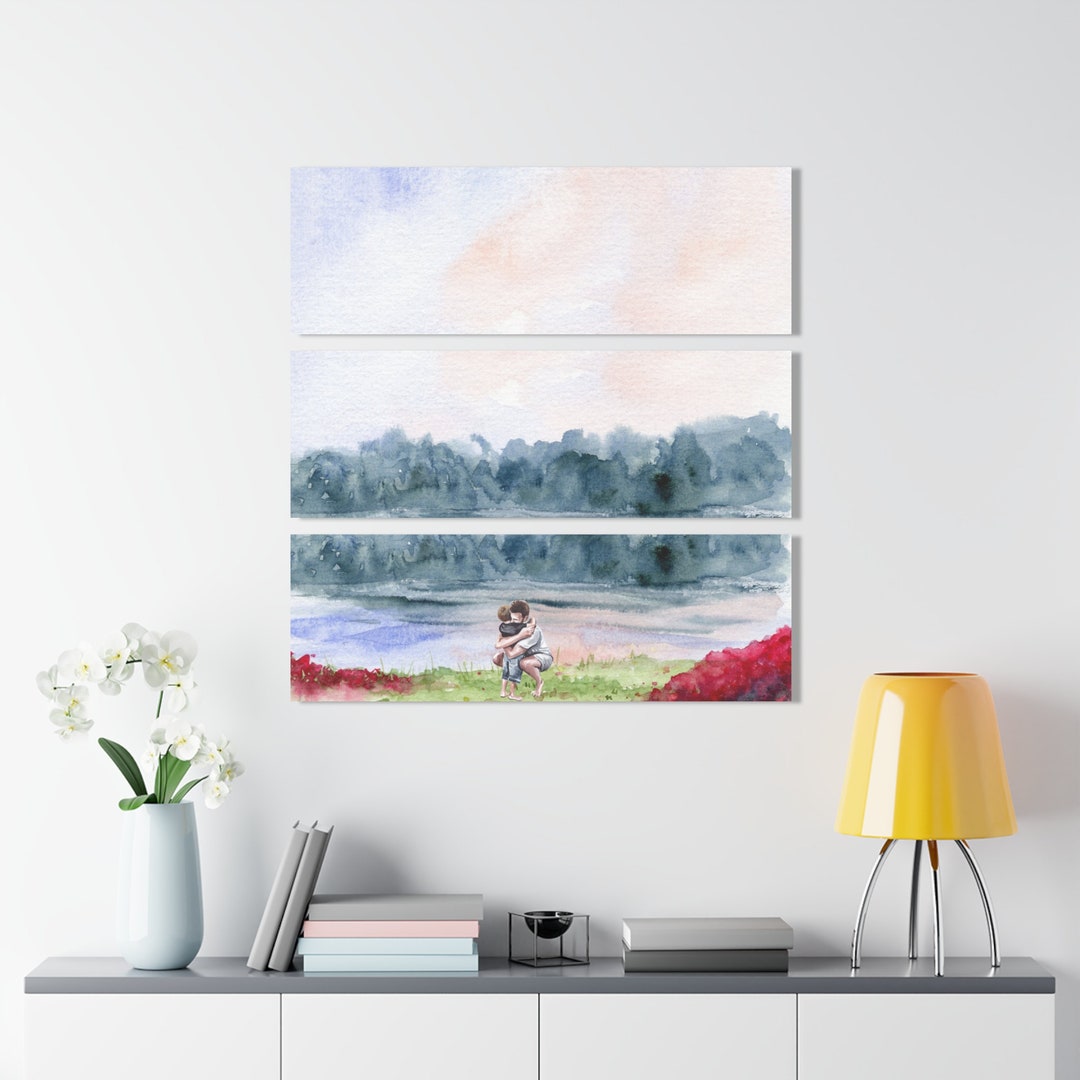 Personalized Watercolor Acrylic Triptych Print: Custom Photo Wall Art ...