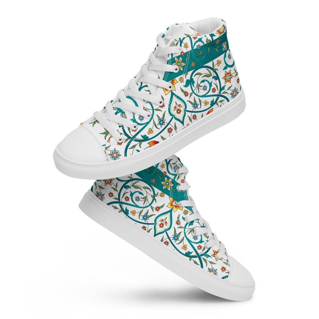 Floral Vintage Design Women’s High-top Canvas Shoes, Woman Fashion. - Etsy