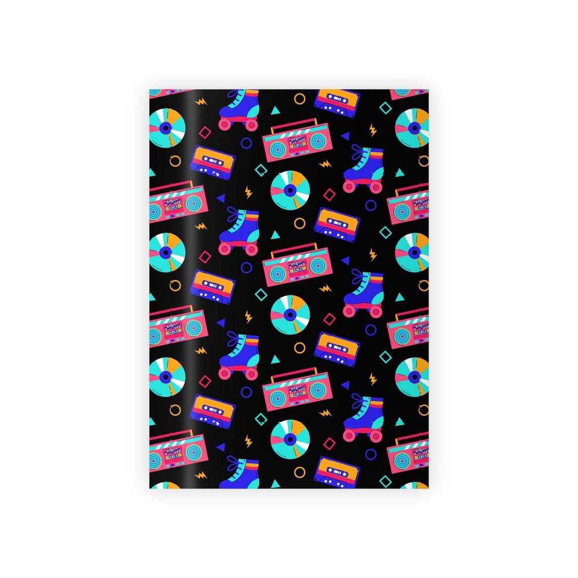 Wrapping Paper, 80s 90s Retro Design Christmas Gift Wrap Roll, Holiday ...