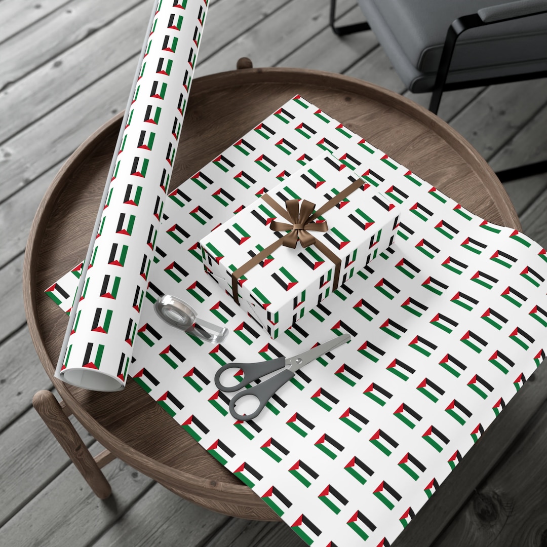 Personalized Palestine Flag Gift Wrapping Paper: Ramadan Mubarak & Eid ...