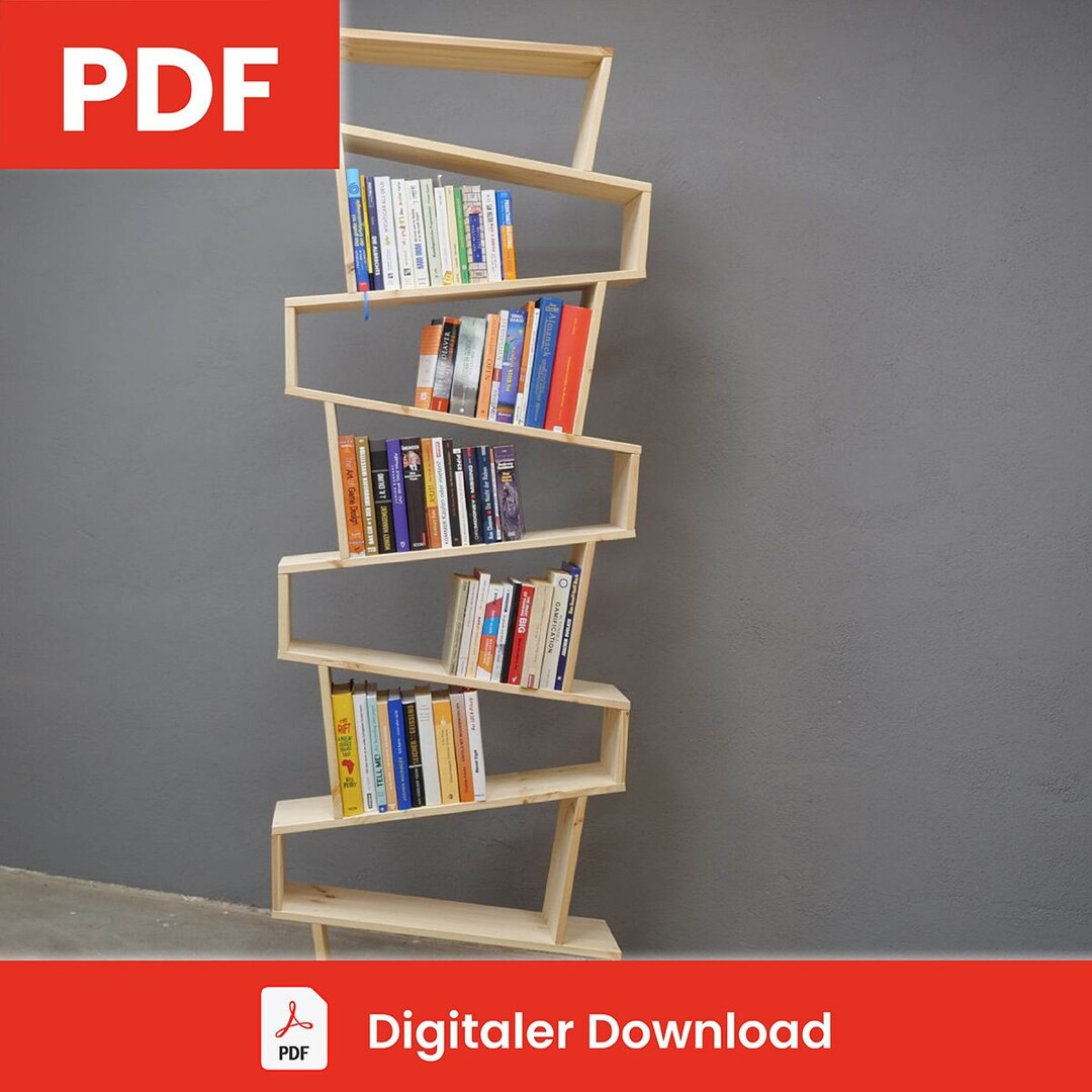 Bookshelf DIY Building Instructions / Blueprint - Etsy