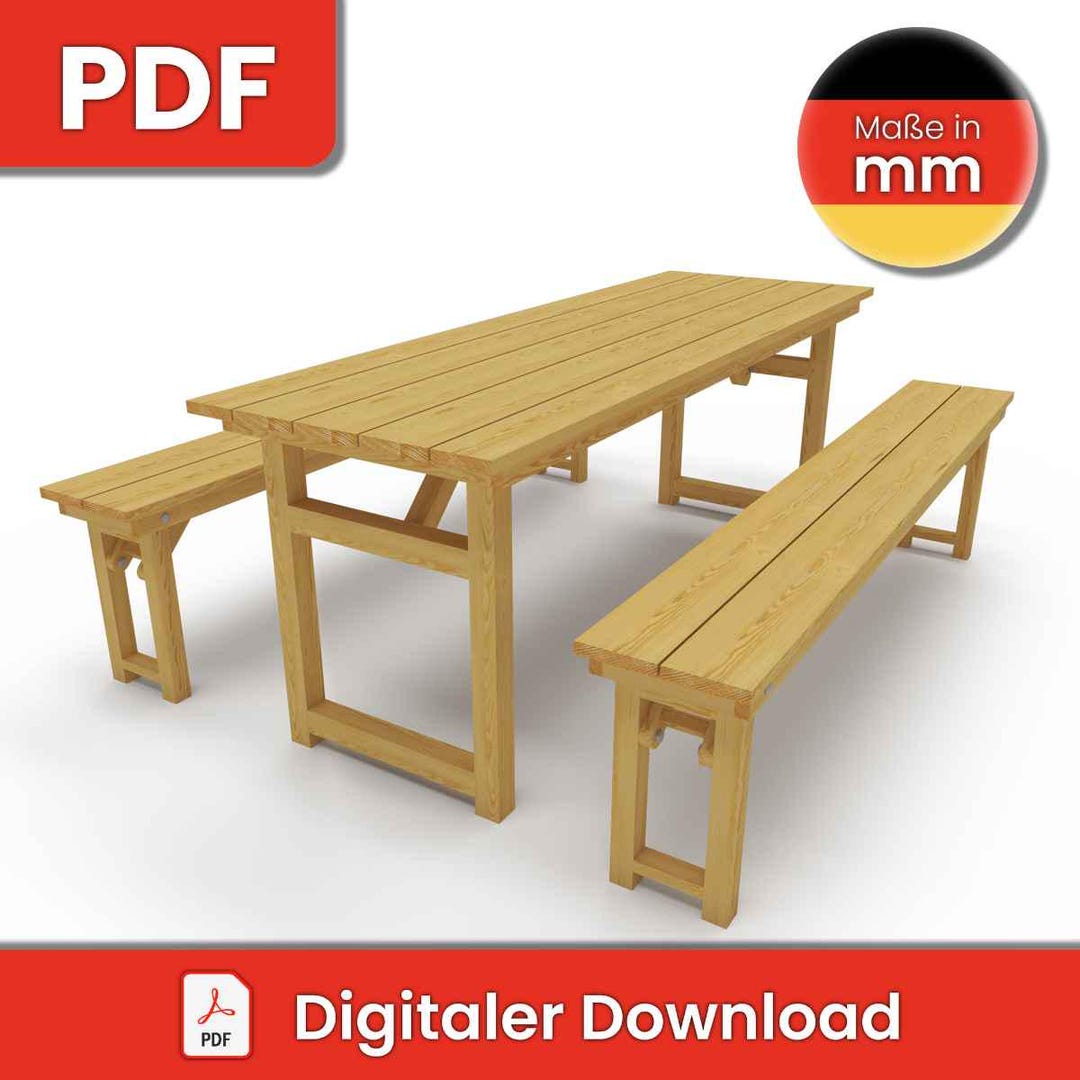Biertischgarnitur | DIY / Bauplan - Etsy