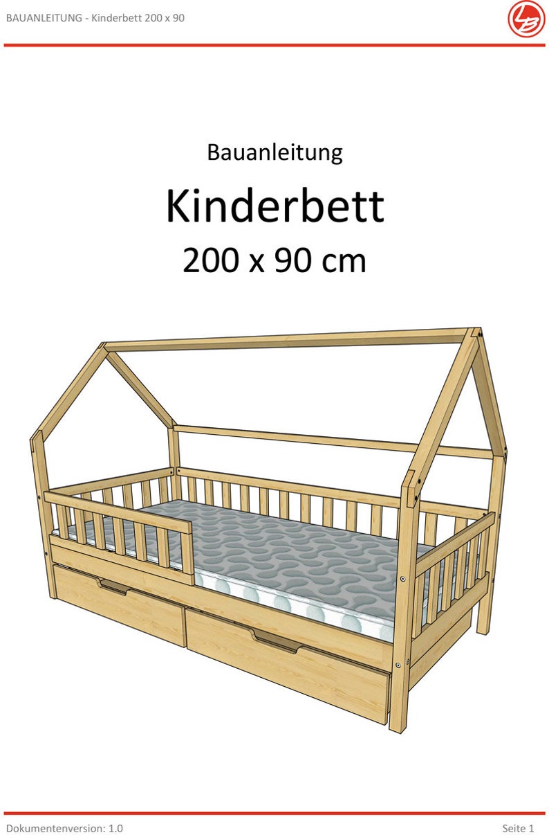 Kinderbett 200 X 80 Cm DIY Bauanleitung / Bauplan - Etsy