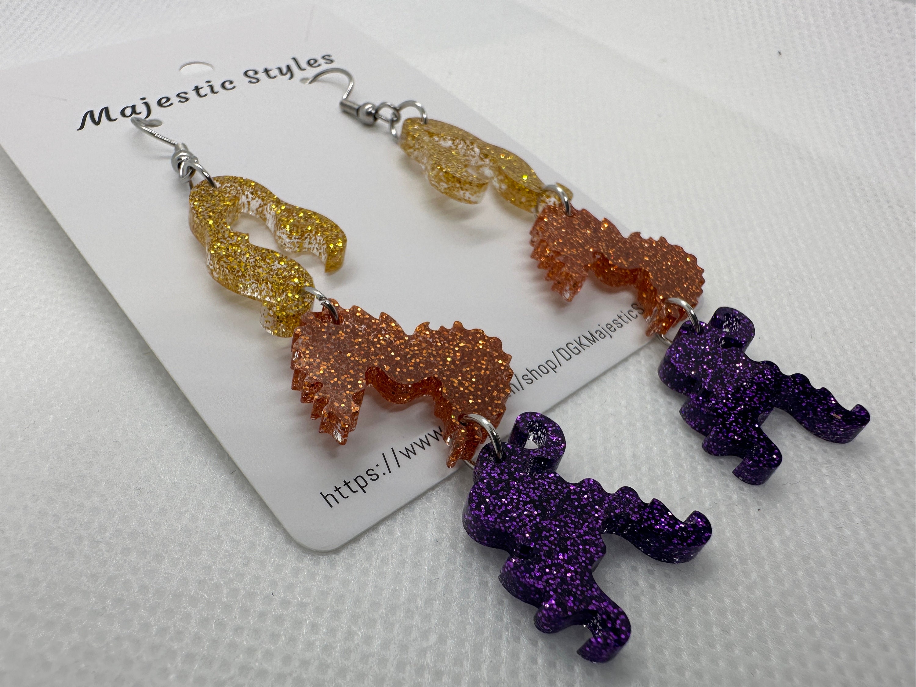 Hocus Pocus 3-part Glitter Dangle Earrings - Etsy