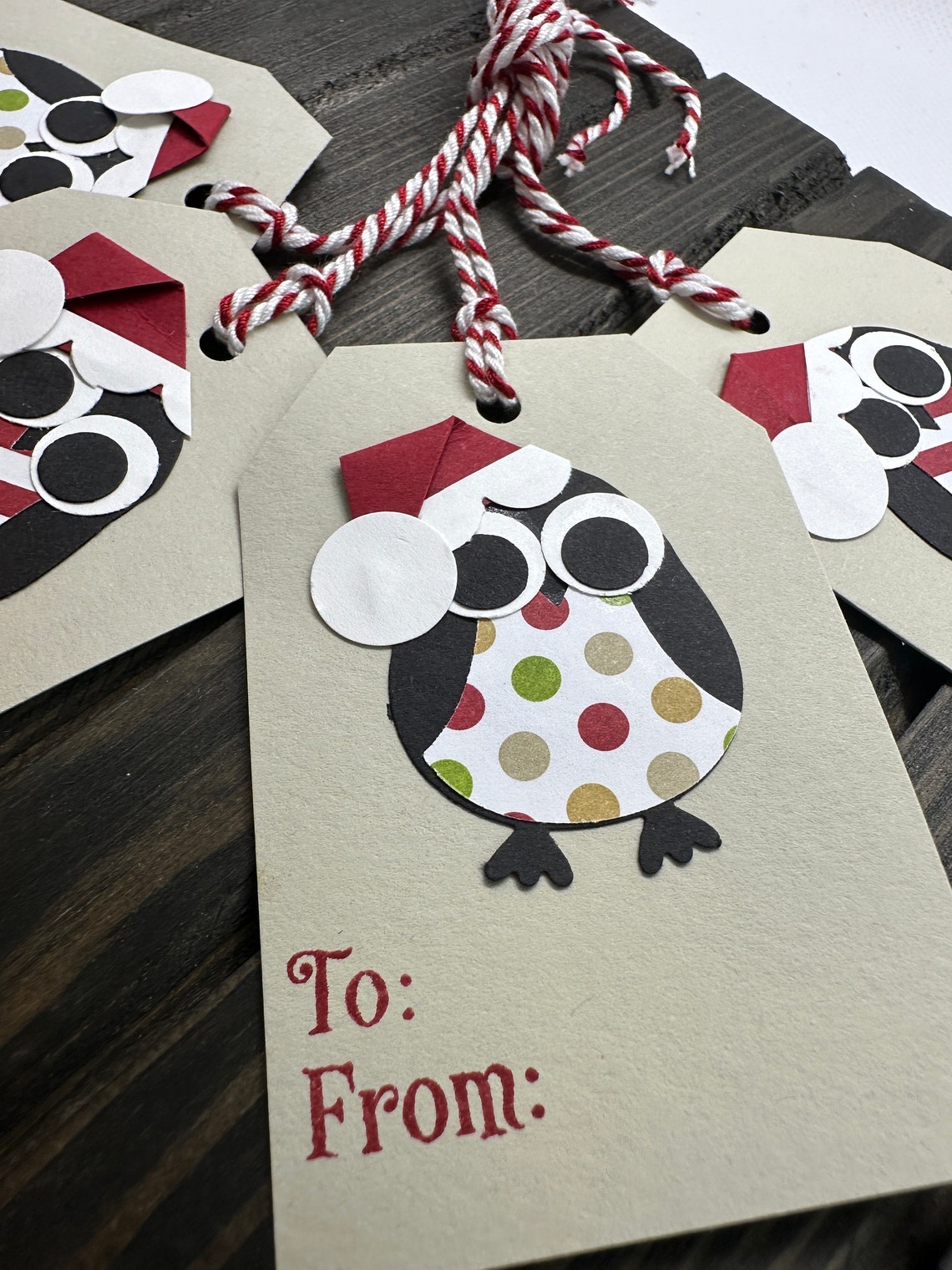Penguin Gift Tags Christmas Gift Tags Paper Punch Art Gift Tags ...
