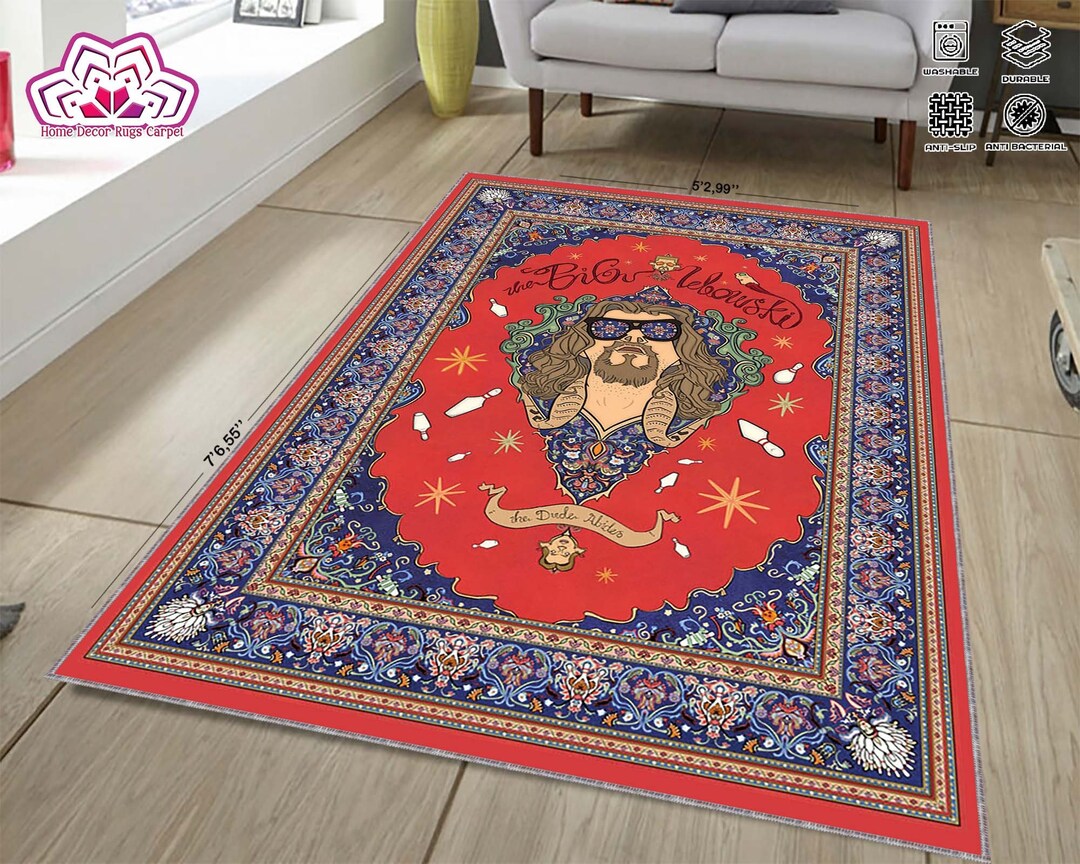 Dude Rug, the Big Lebowski, Salon Rug, Dude Decor, Living Room Rug ...
