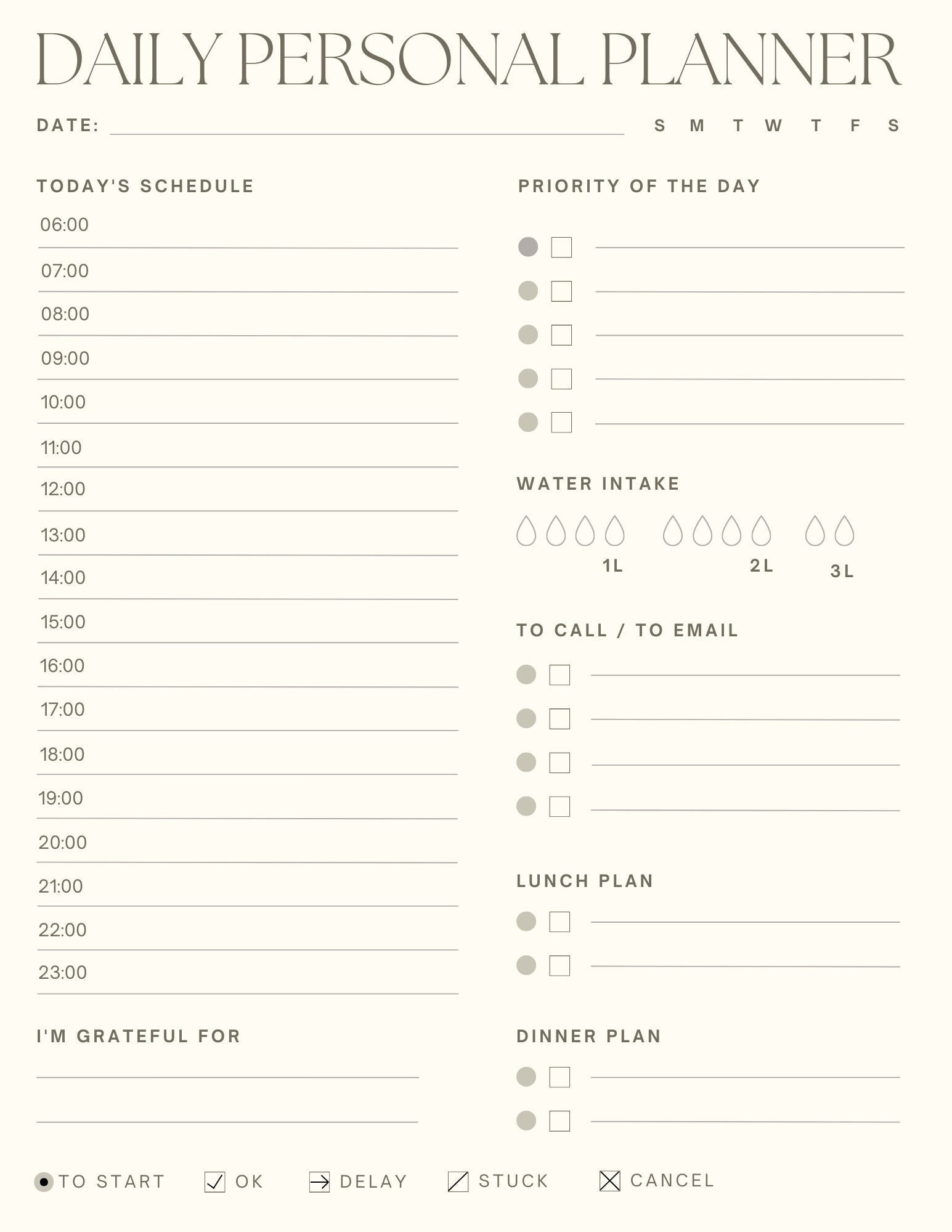 Daily Personal Planner - Etsy