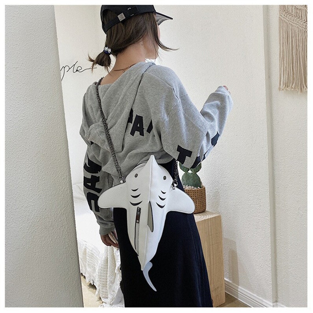 Funny Shark Shaped Bag, Shoulder Bag, Pu Leather Bag, Cartoon Bag ...