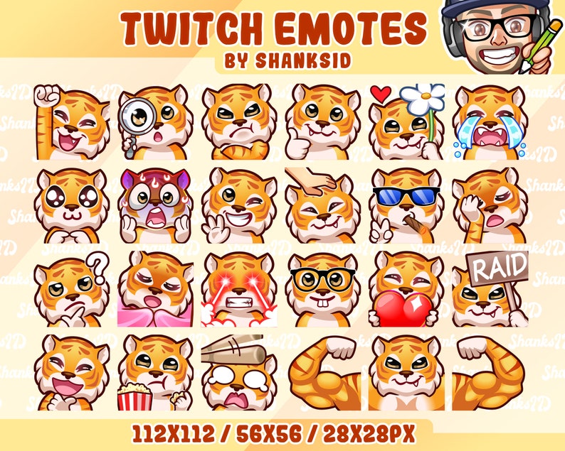 24x Twitch Emotes / Tiger - Etsy