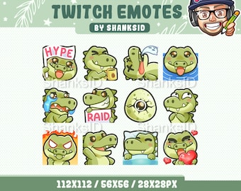 Chibi Cute Crocodile Emotes Twitch & Discord | Channel Points, Streamer ...
