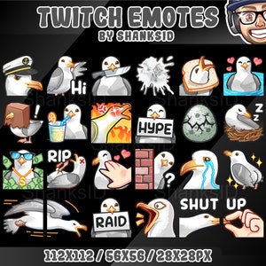 Seagull Twitch Emotes Pack, Streaming Discord Set (PNG Files) - Etsy