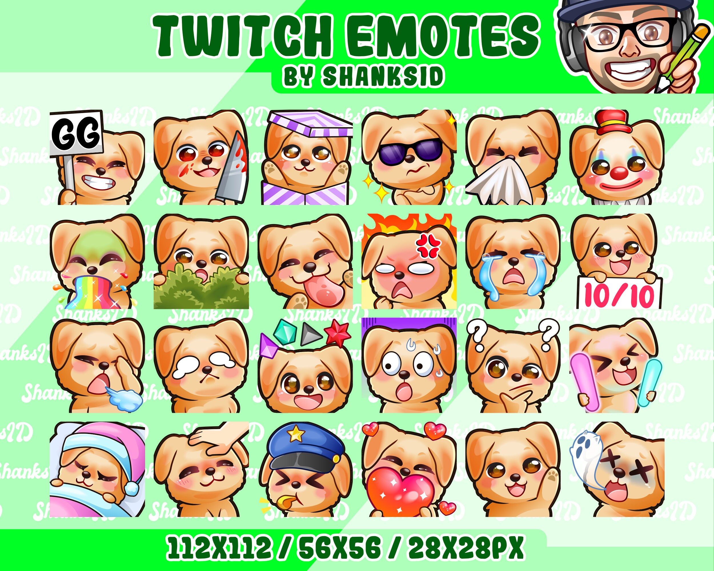 24x Twitch Emotes / Golden Retriever - Etsy
