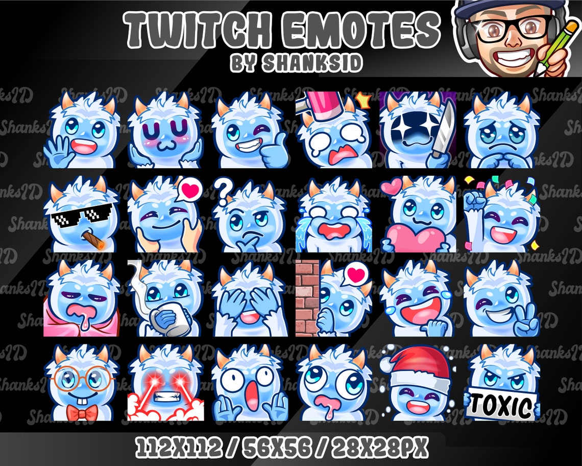 Yeti Emotes Pack, Twitch & Discord Set (PNG Files, Digital Download) - Etsy