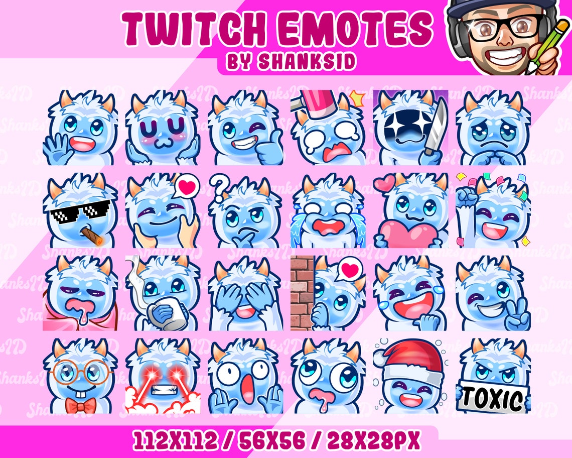 Yeti Emotes Pack, Twitch & Discord Set (PNG Files, Digital Download) - Etsy