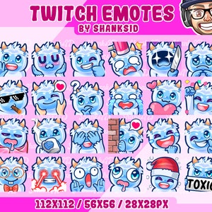 Yeti Emotes Pack, Twitch & Discord Set (PNG Files, Digital Download) - Etsy