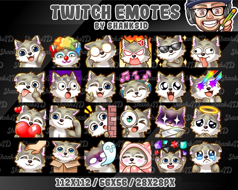 24x Twitch Emotes / Wolf - Etsy