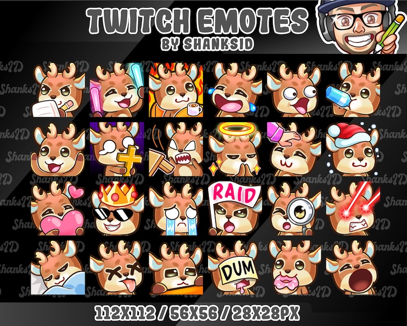 24x Twitch Emotes / Deer - Etsy