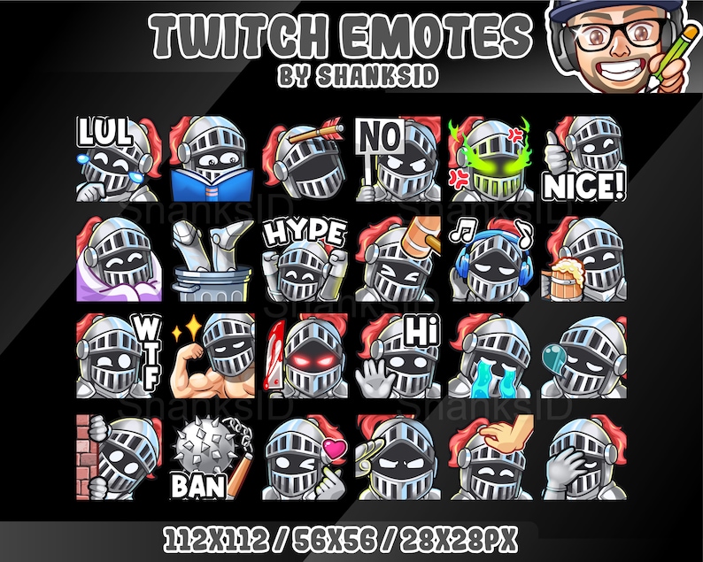 24x Twitch Emotes / Knight - Etsy