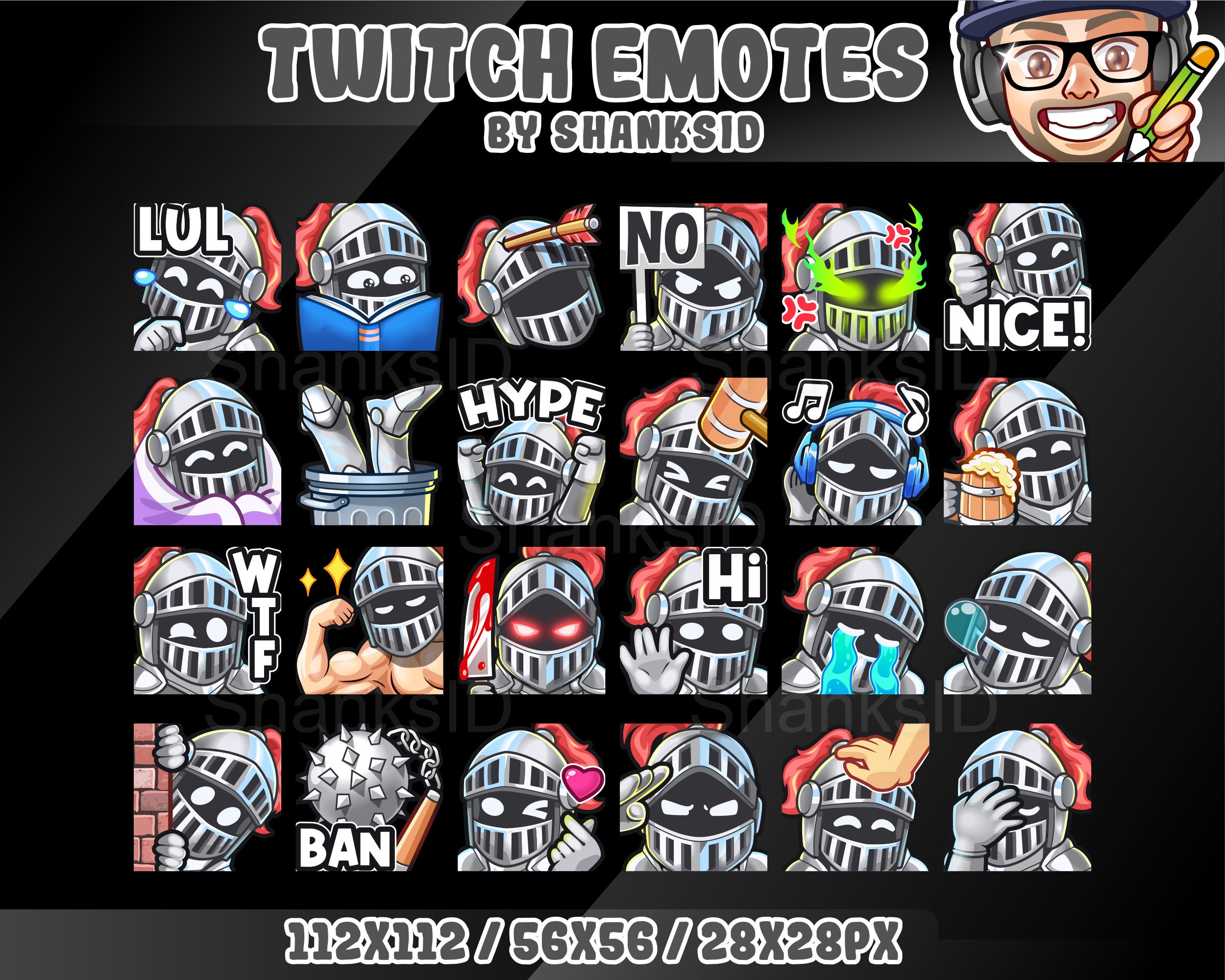 24x Twitch Emotes / Knight - Etsy