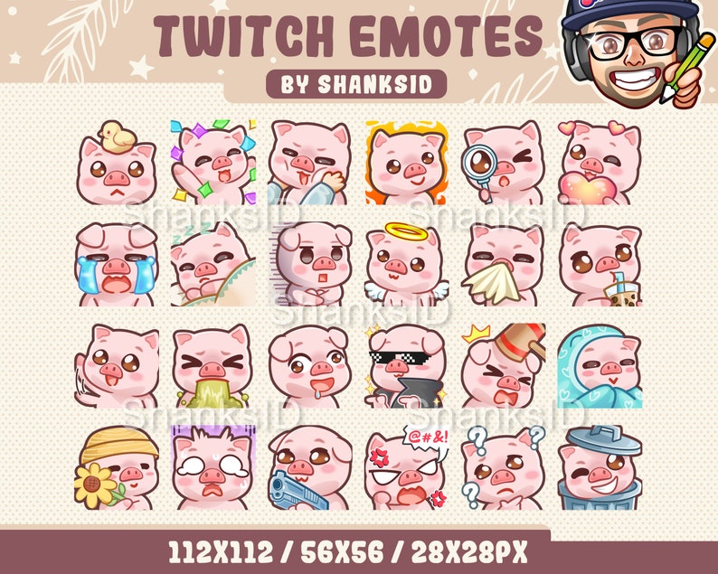 24x Twitch Emotes / Pig - Etsy